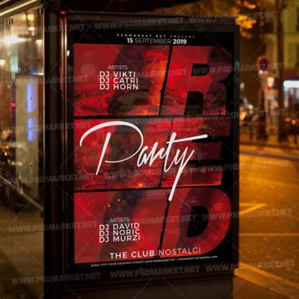 Red Party Flyer - PSD Template - PSDmarket