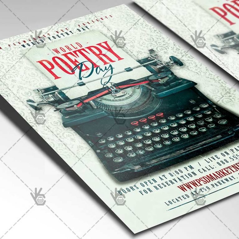 Download World Poetry Day Flyer - PSD Template | PSDmarket