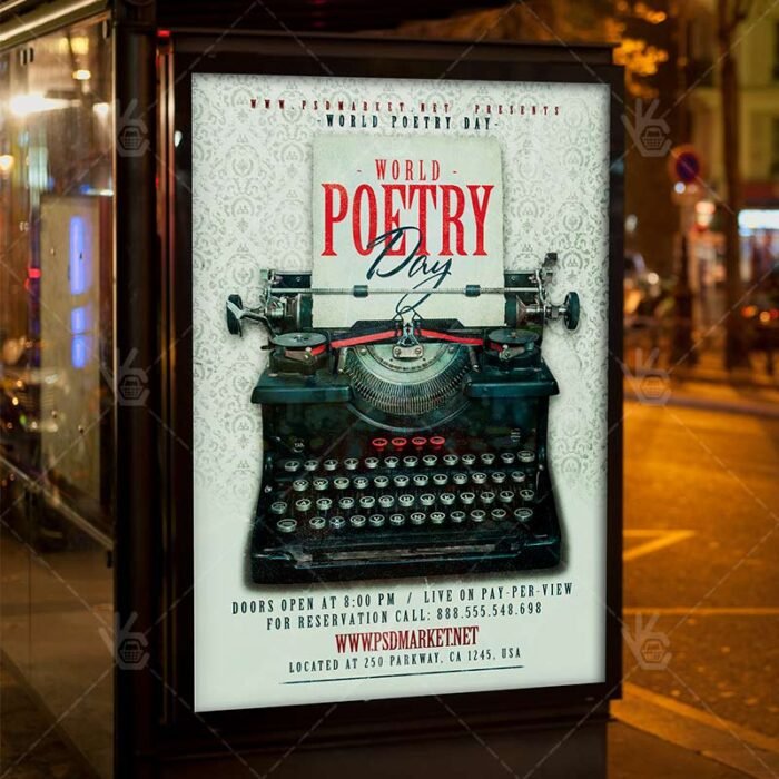Download World Poetry Day Flyer - PSD Template | PSDmarket