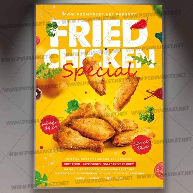 Fried Chicken Flyer - PSD Template - PSDmarket