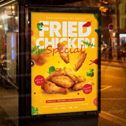 Fried Chicken Flyer - PSD Template - PSDmarket