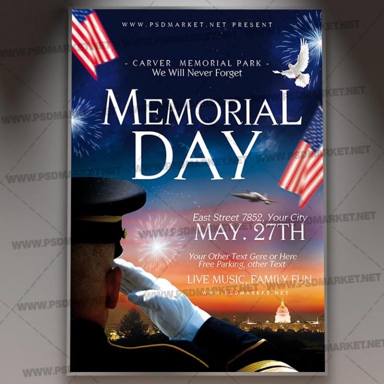 Download Memorial Party Flyer - PSD Template | PSDmarket