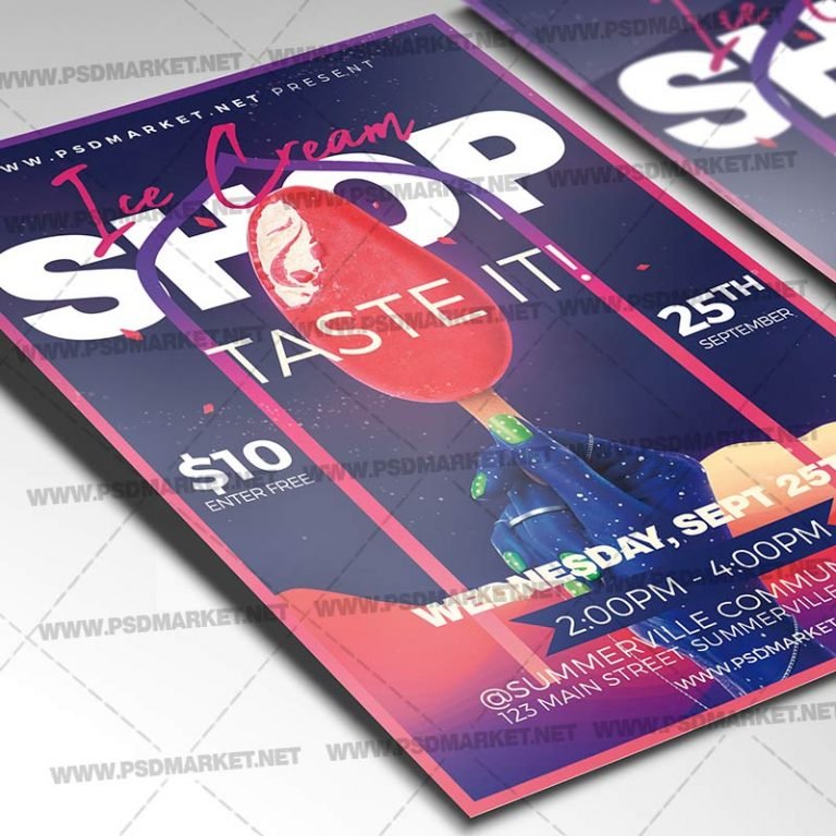 Download Ice Cream Flyer - PSD Template | PSDmarket