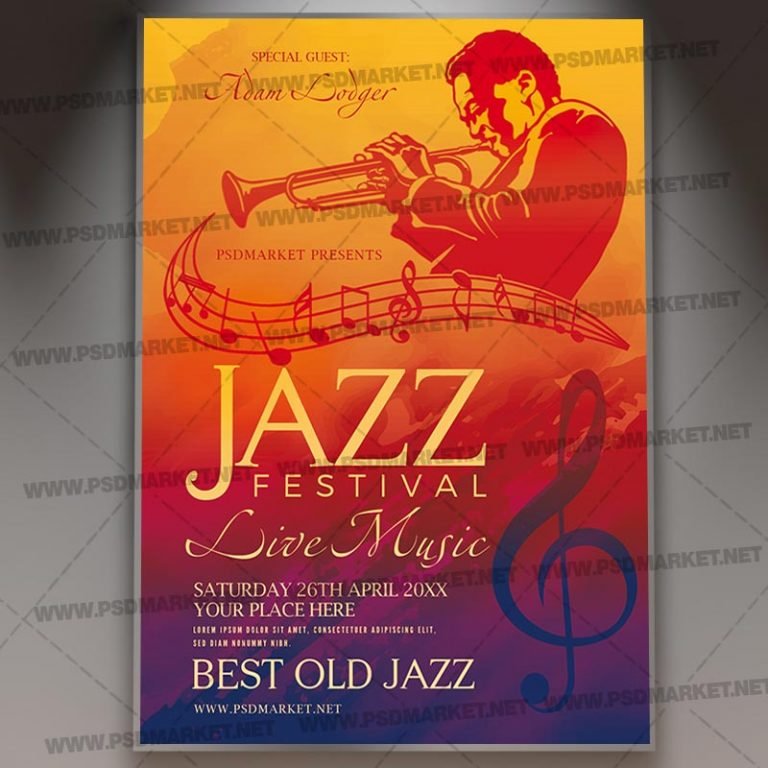 Download Jazz Fest Flyer - PSD Template | PSDmarket