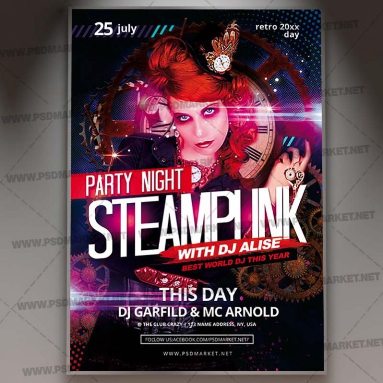 Download Steampunk Flyer - PSD Template | PSDmarket