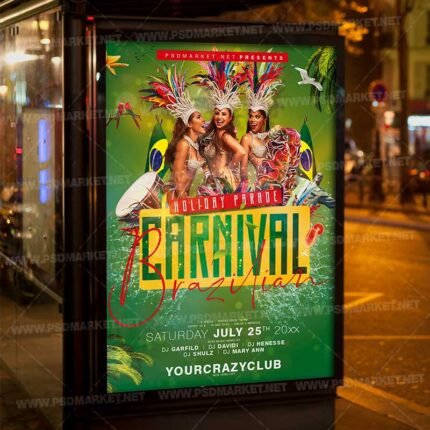 Brazilian Parade Flyer - PSD Template - PSDmarket