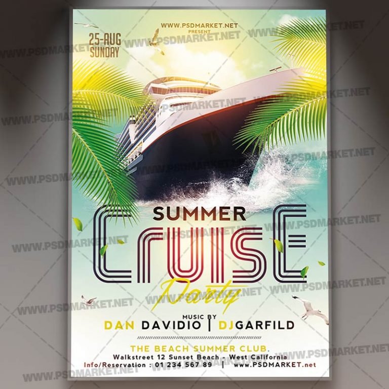 Download Cruise Line Party Flyer - PSD Template | PSDmarket