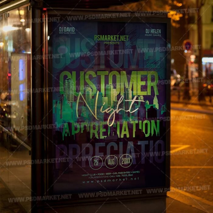 Customer Appreciation Night Flyer - PSD Template | PSDmarket