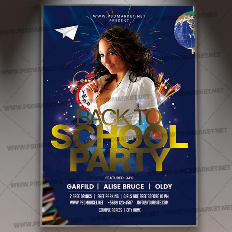 Download School Party Flyer - PSD Template | PSDmarket