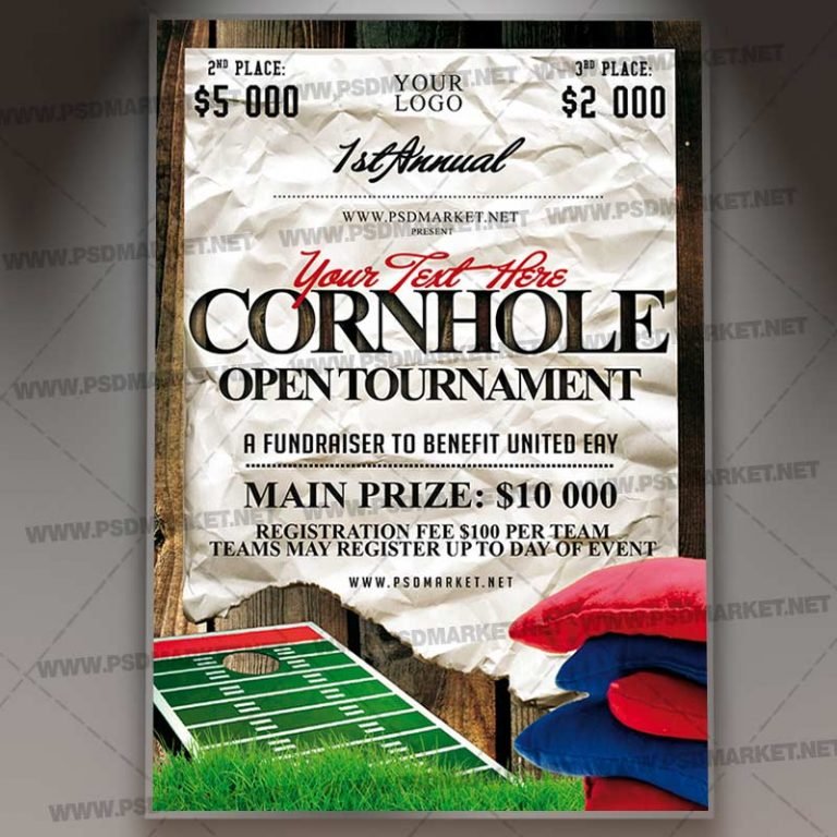 Download Cornhole Day Template - Flyer PSD | PSDmarket