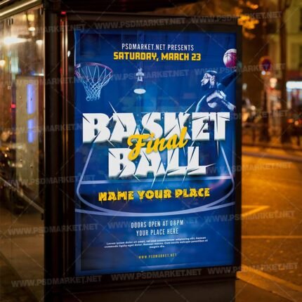 Basketball Final Flyer - PSD Template - PSDmarket