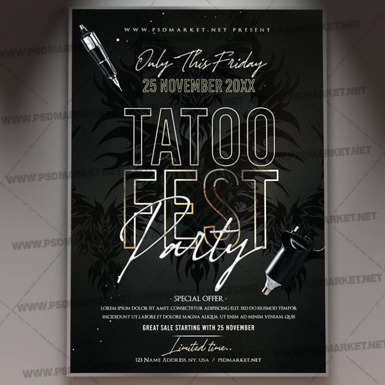 Download Tattoo Artist Template - Flyer PSD | PSDmarket