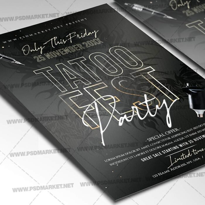 Download Tattoo Studio PSD Template Flyer | PSDmarket