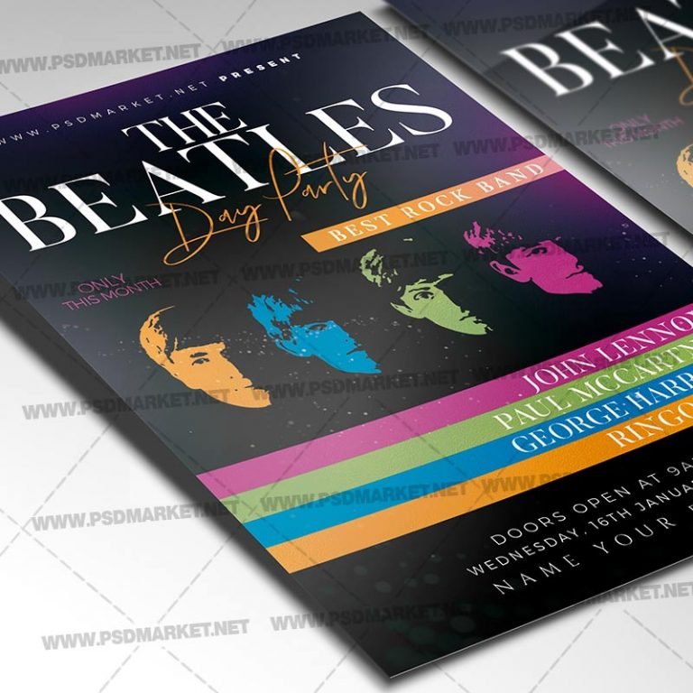 Beatles Day - Club Flyer PSD Template | PSDmarket