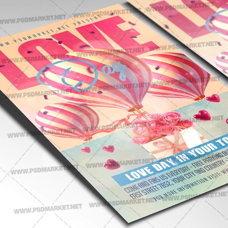 Love Day Party Event Flyer - PSD Template - PSDmarket