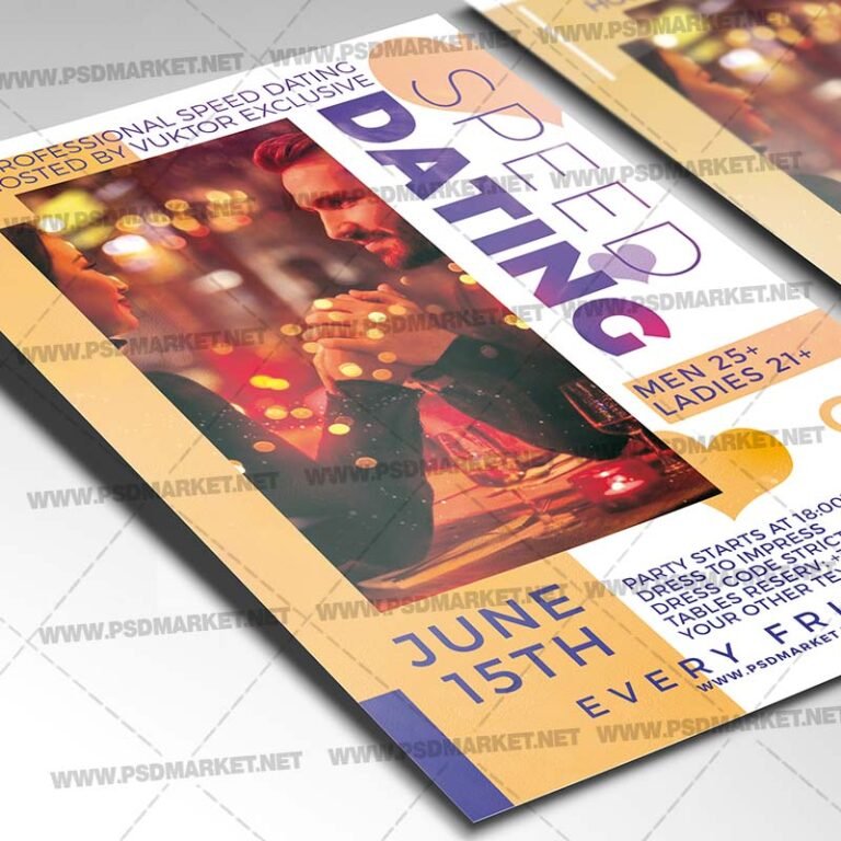 Speed Dating Night Flyer - PSD Template - PSDmarket