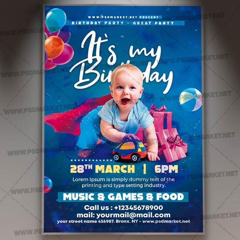 Download Baby Shower Flyer - PSD Template | PSDmarket