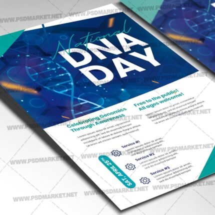 Download National Dna Day Template - Flyer PSD | PSDmarket