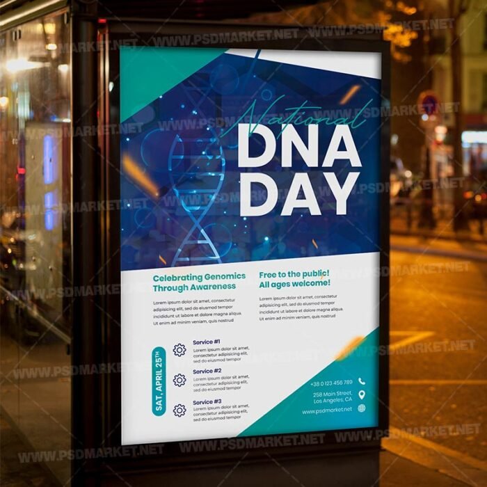 Download National Dna Day Template - Flyer PSD | PSDmarket