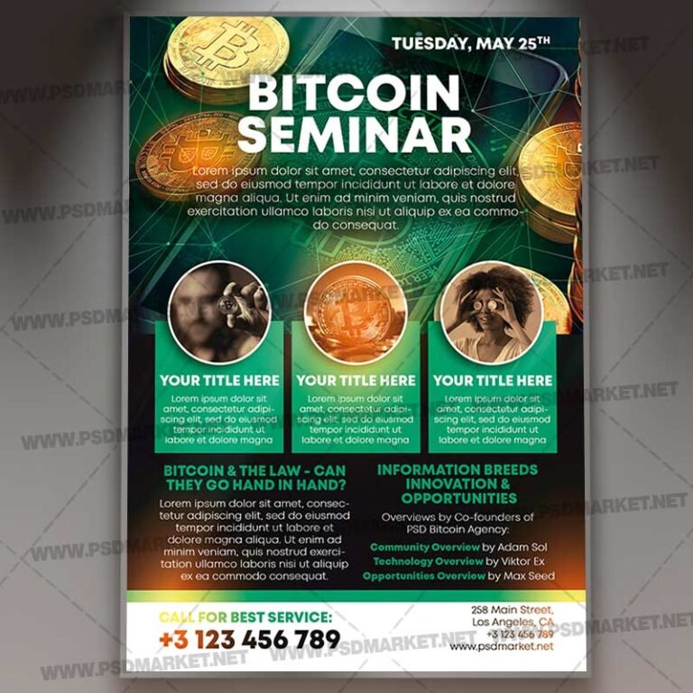 Bitcoin Seminar Template - Flyer PSD - PSDmarket