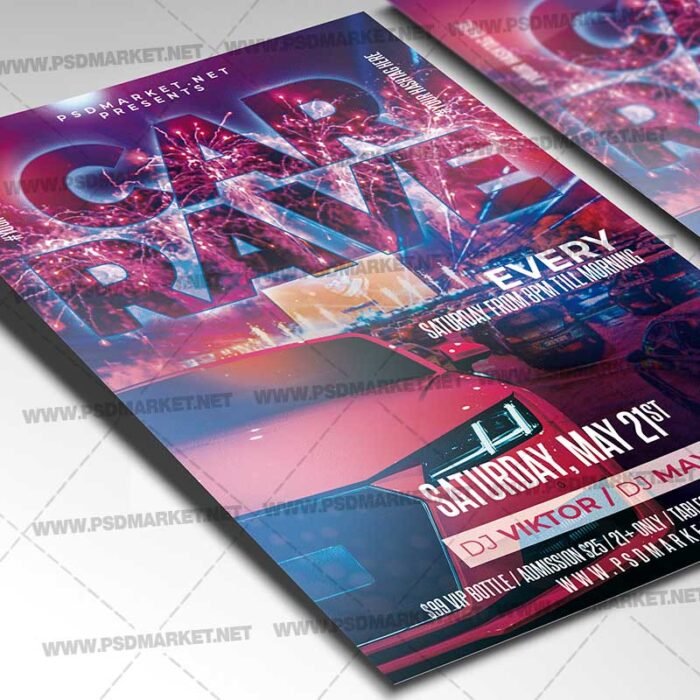 Download Car Rave Night Template - Flyer PSD | PSDmarket