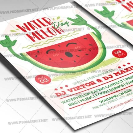 Download National Watermelon Day Template - Flyer PSD | PSDmarket