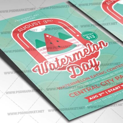 Download Watermelon Day Template - Flyer PSD | PSDmarket