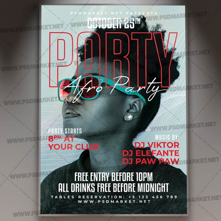 Download Afro Night Flyer - PSD Template | PSDmarket