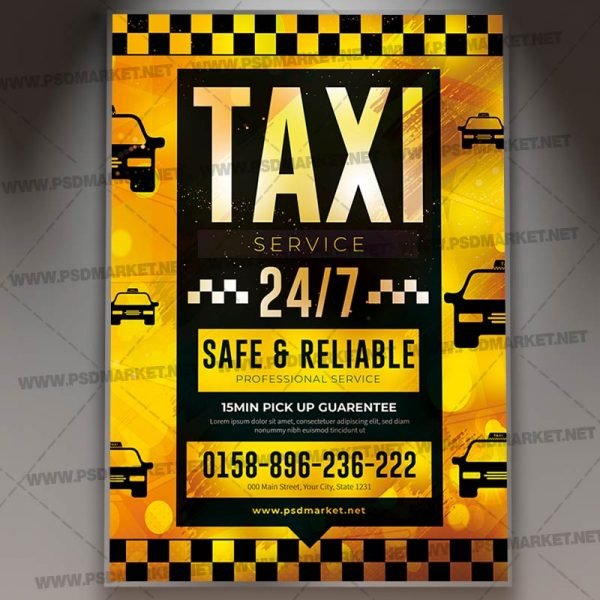 Taxi Cab Service - Business Flyer PSD Template | PSDmarket