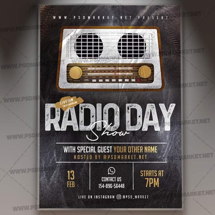 World Radio Day Event Card Printable Template Flyer | PSDmarket