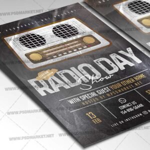 Happy World Radio Day Card Printable Template | PSDmarket