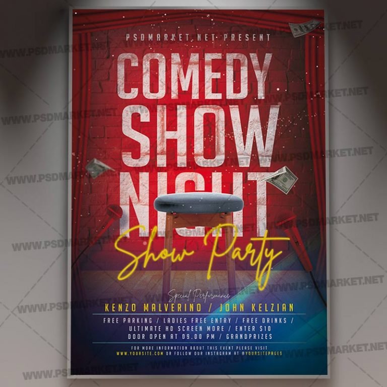 Download Comedy Show Flyer - PSD Template | PSDmarket