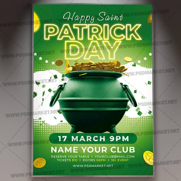 Happy Saint Patricks Green Day Card Printable | PSDmarket