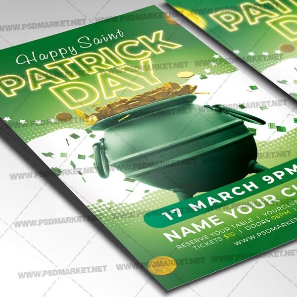 Happy Saint Patricks Green Day Card Printable | PSDmarket