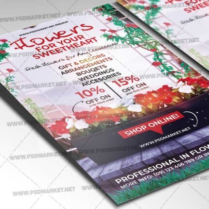 Download Printable Flowers Template - Flyer PSD | PSDmarket