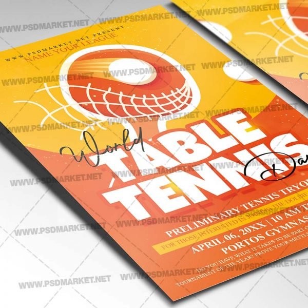Table Tennis Card Printable PSD Template Flyer | PSDmarket