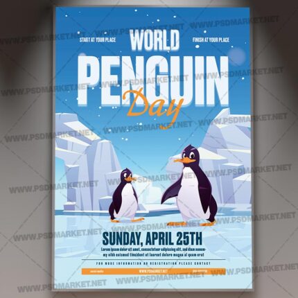 Download World Penguin Day Template Flyer PSD | PSDmarket