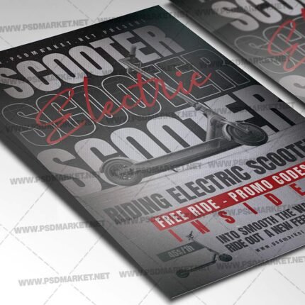 Download Electric Scooter Template Flyer PSD | PSDmarket