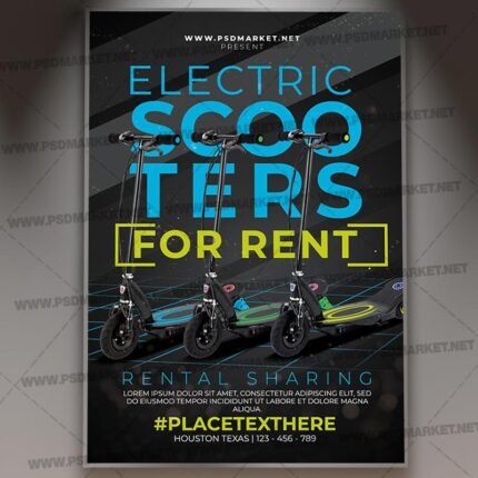 Download Electric Scooters Template Flyer PSD | PSDmarket