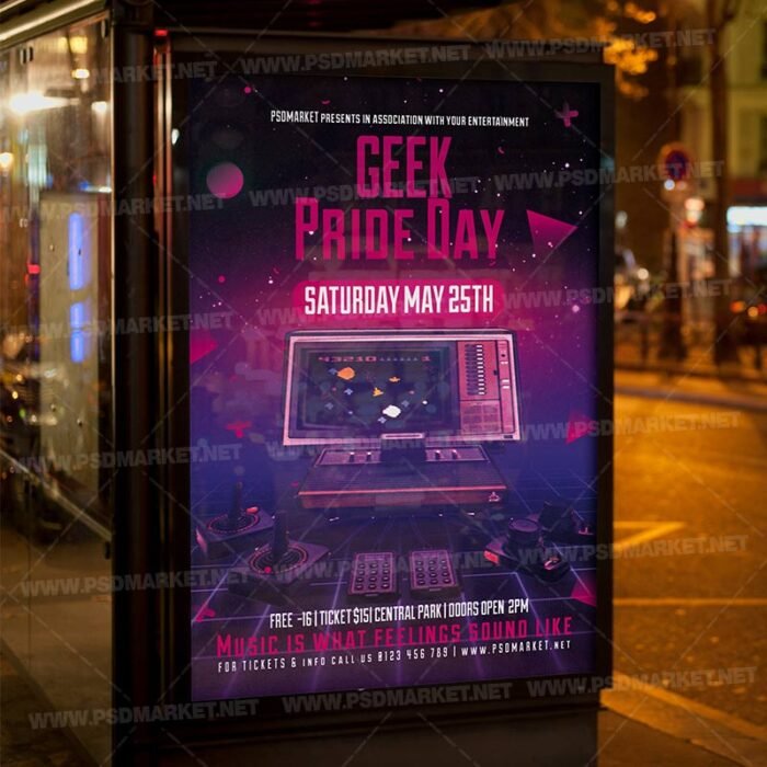 Download Geek Pride Day Template Flyer PSD | PSDmarket