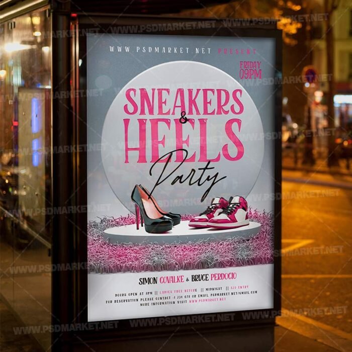 Download Sneakers Heels Template - Flyer PSD | PSDmarket