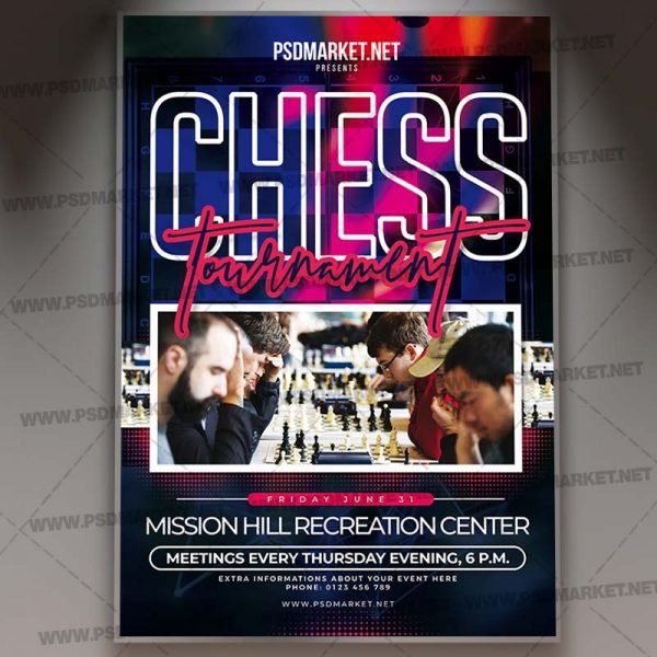Chess Tournament Flyer - PSD Template | PSDmarket