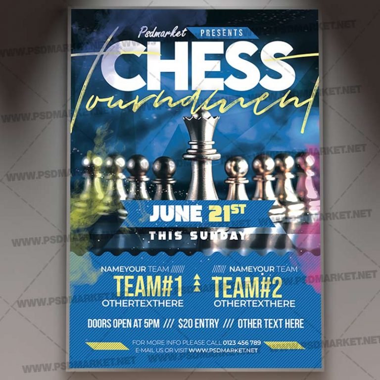 Chess Tournament Flyer - PSD Template | PSDmarket