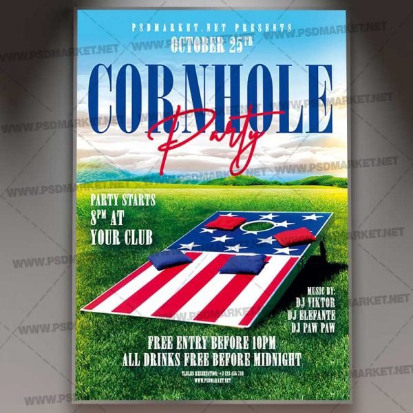 Download Cornhole Event Flyer - PSD Template | PSDmarket
