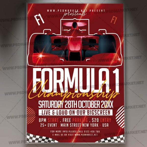 Download F1 Car Template Sport Flyer PSD | PSDmarket