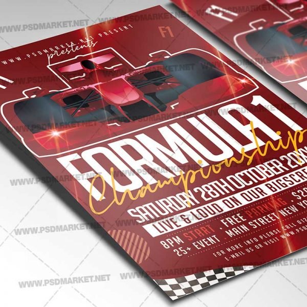 Download F1 Car Template Sport Flyer PSD | PSDmarket