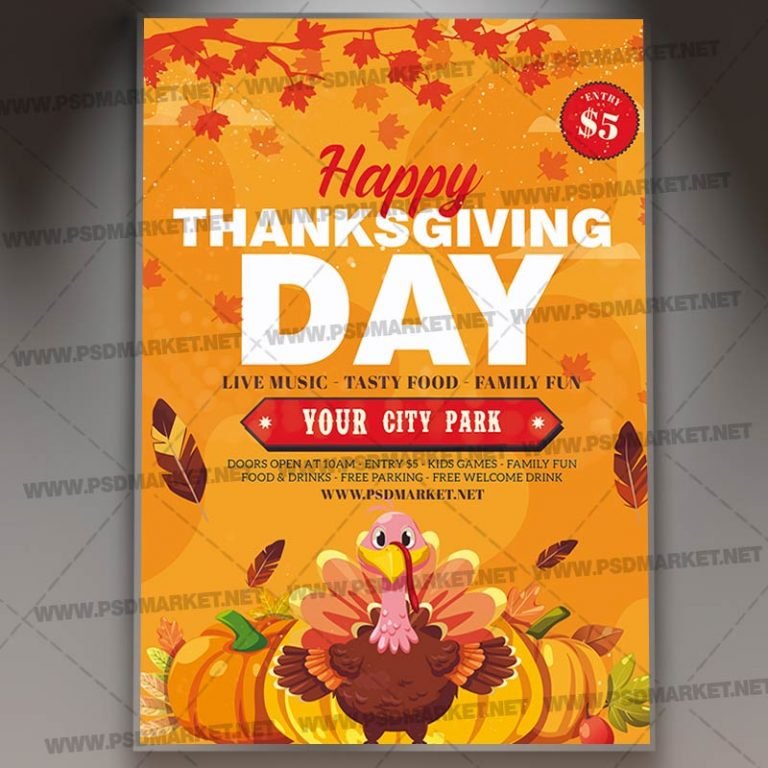Download Thanksgiving Party Flyer - PSD Template | PSDmarket