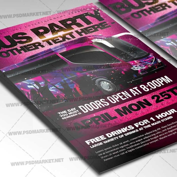 Download Party Bus Templates in PSD & Vector | PSDmarket