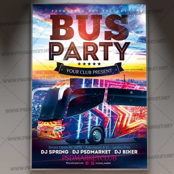 Download Party Bus Templates in PSD & Vector | PSDmarket