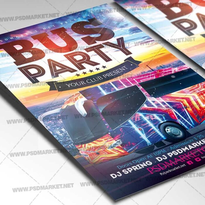 Download Party Bus Event Templates in PSD & Vector | PSDmarket